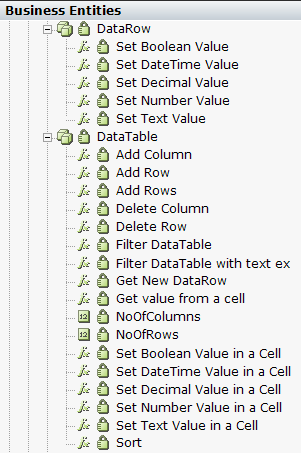 DataTable Library Objects