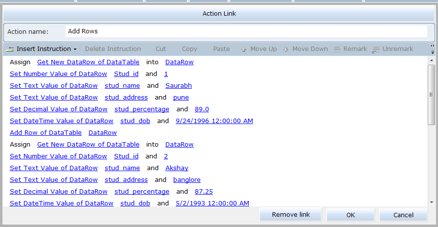 Using the DataTable Functions
