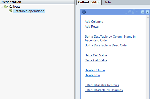 Using the DataTable Functions