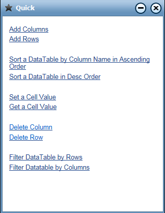 Using the DataTable Functions