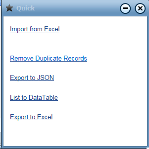 Using the DataTable Functions with Excel and JSON