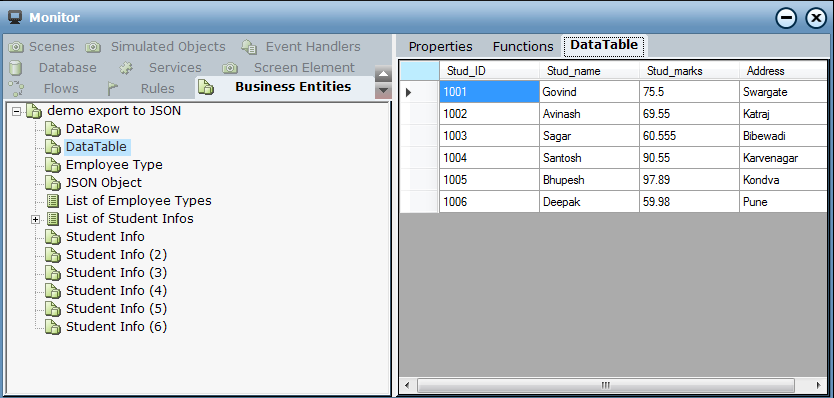 Using the DataTable Functions with Excel and JSON