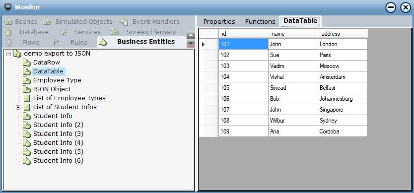 Using The Datatable Functions With Excel And Json