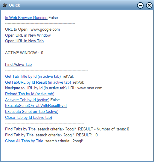 Using Web Browser Functions