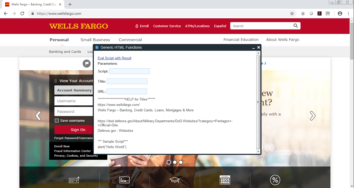 Using the Generic HTML Function