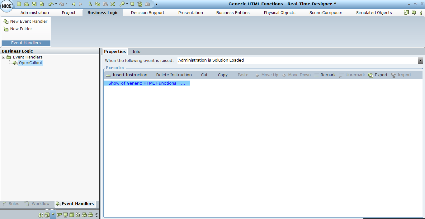 Using the Generic HTML Function